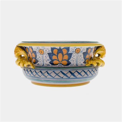 Scacchi Tuscan Pottery Centerpiece And Fruit Bowls Ceramiche Darte