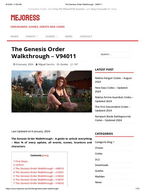 The Genesis Order Complete Walkthrough Pdf