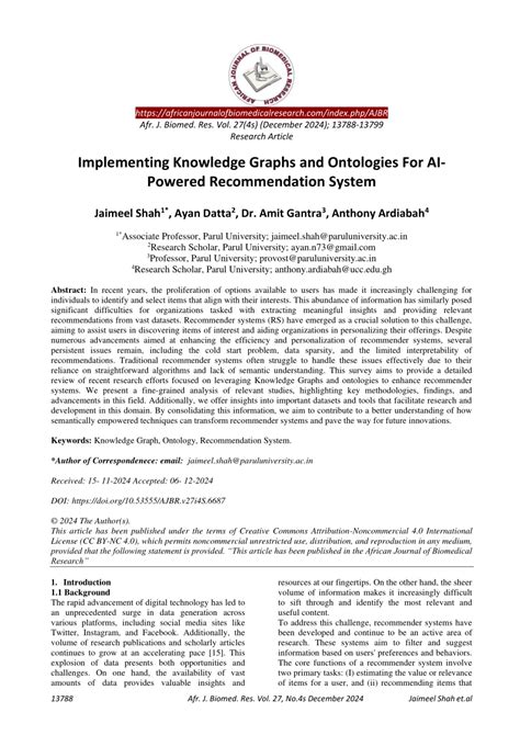 Pdf Implementing Knowledge Graphs And Ontologies For Ai Powered Recommendation System