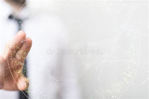 Businessman Using A Futuristic 3d Rendering Connection Interface Stock Image Image Of Energy