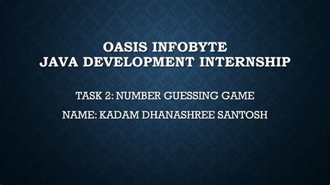 Dhanashree Kadam On Linkedin Java Development Internship Oasisinfobyte Github Connections