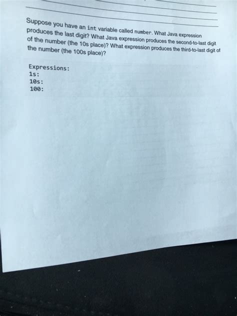 Solved Suppose You Have An Int Variable Called Number What