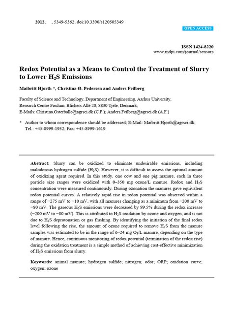 Redox Potential As A Means To Control The Treatment Of Slurry To Lower