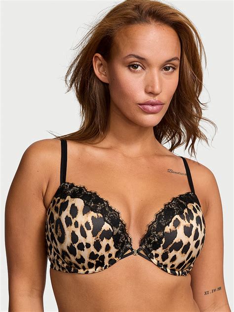 Buy Smooth Lace Trim Push Up Bra Leopard Print Order Bras Online