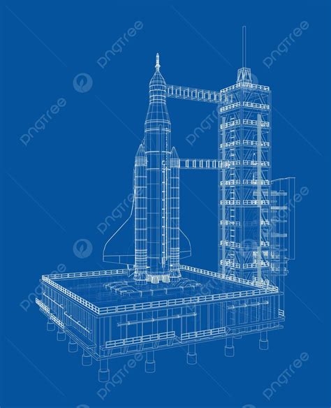 Space Rocket On Launch Pad Vector Flight Spacecraft Structure Vector