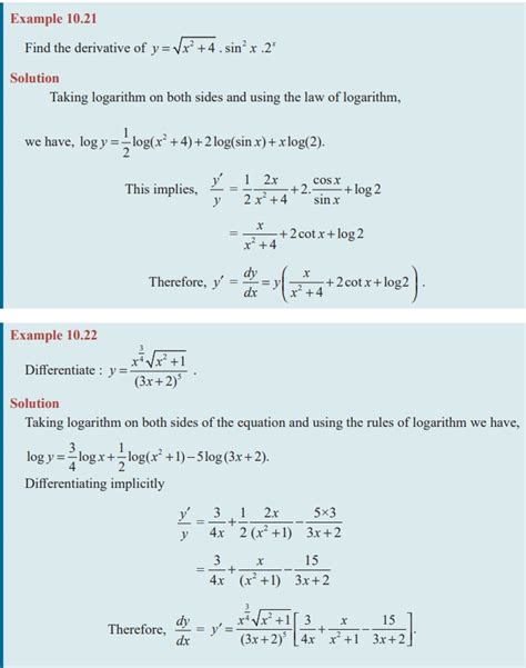 Logarithmic Differentiation Solved Example Problems Mathematics