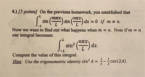 Solved 4 5 Points On The Previous Homework You