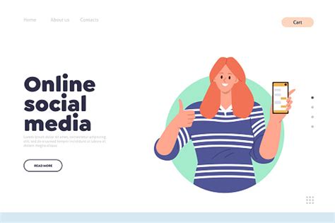 현대 기술을 홍보하는 유명한 블로거와 함께 방문 페이지를 위한 온라인 소셜 미디어 개념 개념에 대한 스톡 벡터 아트 및 기타 이미지 개념 고객 참여 공동체 Istock