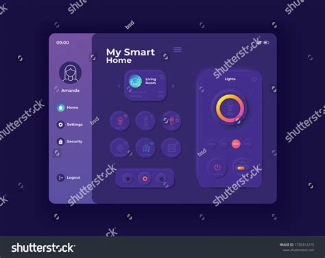 My Smart Home Tablet Interface Vector Stock Vector Royalty Free