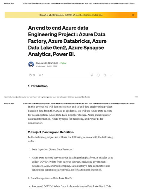 An End To End Azure Data Engineering Project Azure Data Factory Azure