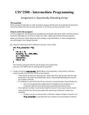 CIS2500 A1 Pdf CIS 2500 Intermediate Course Hero