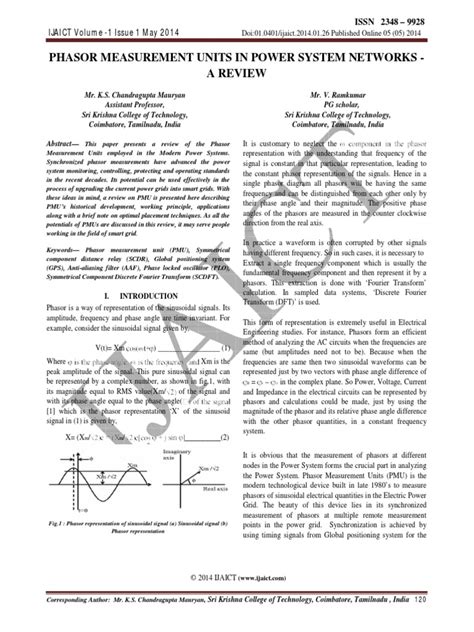 Phasor Measurement Units In Power System Networks Pdf Amplitude Electrical Engineering