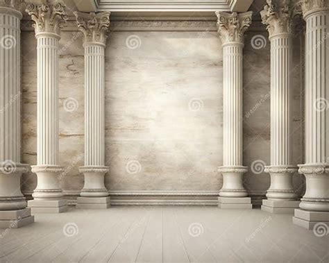 The Columns Wallpaper Is For The Interior Wall Stock Illustration