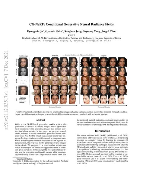 Cg Nerf Conditional Generative Neural Radiance Fields Deepai