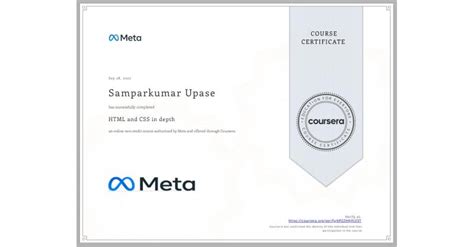 Im Happy To Share That I Finished Yet Another Frontend Course Html And Css In Depth From Meta