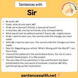 Sentences With Sir Sentences About Sir SentencesWith Net