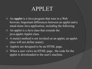 Applet And Graphics Programming Pptx