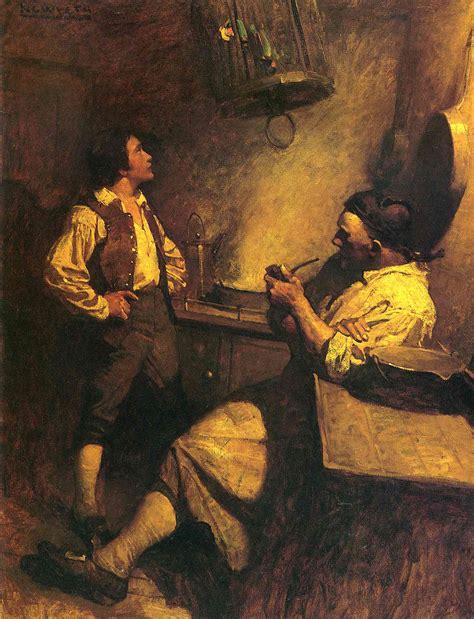 Jim Hawkins Long John Silver And His Parrot By N C Wyeth Artchive
