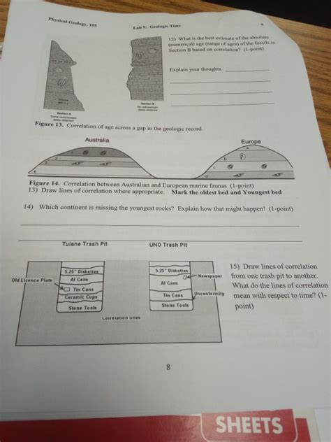 Solved Physical Geology Lab Geologic Time What Chegg Com