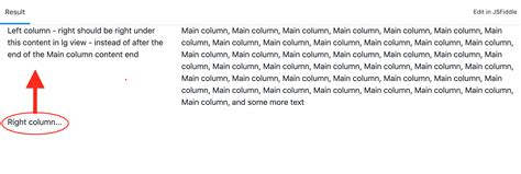 Bootstrap 4 3 Column Layout In Lg Pull Up Right Column Right Under