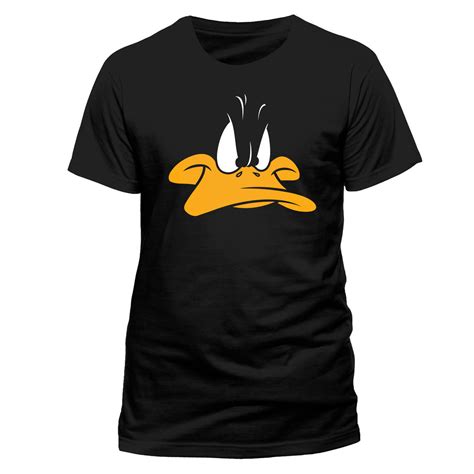 Looney Tunes Daffy Duck Face Official Unisex Black T Shirt