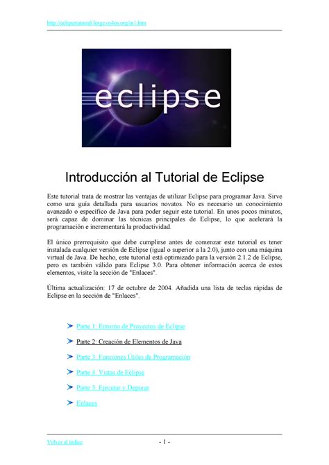 Apuntes Fundamentos De Programación Introducción Al Tutorial De Eclipse