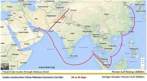 Comparison Of Cpec Route And The Current Route For Trade Used By China Download Scientific