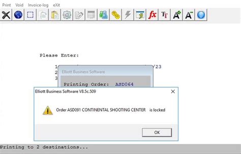 How To Remove Order Locked Message During Invoice Printing Elliott Support Center User