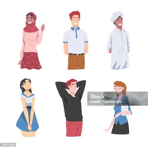 다양한 Multiracial 와 다문화 사람들 문자 고립된 통하고 있는 백색 배경 벡터 세트 감정에 대한 스톡 벡터 아트 및 기타 이미지 Istock