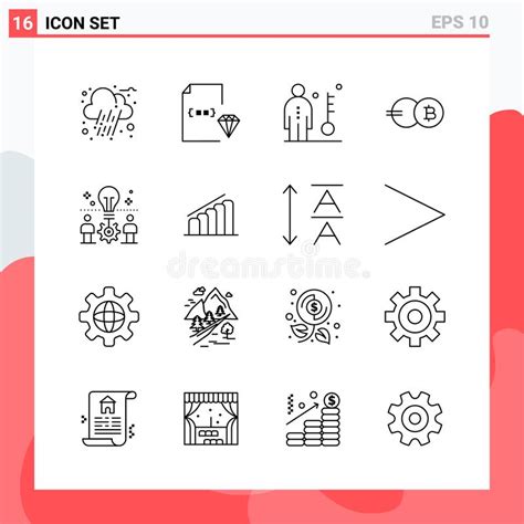Collection Of 16 Vector Icons In Line Style Modern Outline Symbols For