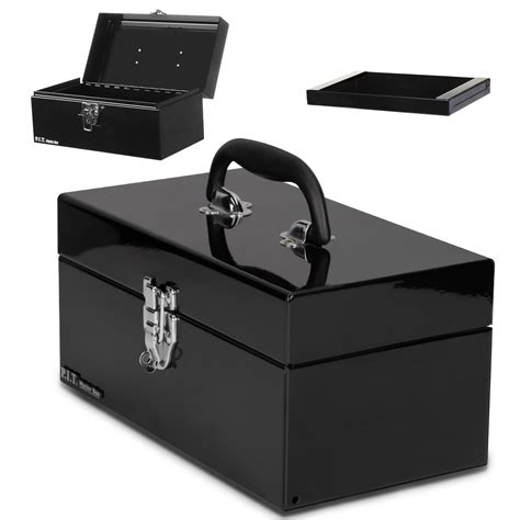 Small Tool Box Portable Removable Tray Heavy Steel Tool Box With Metal