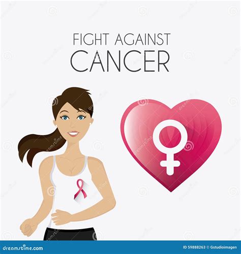 Fight Against Breast Cancer Campaign Stock Vector Illustration Of