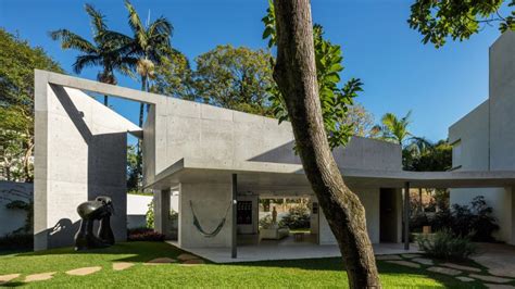 Angular Roof Tops Concrete Garden Annex For São Paulo Home