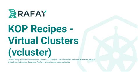 Kop Recipes Virtual Clusters Vcluster Rafay Product Documentation
