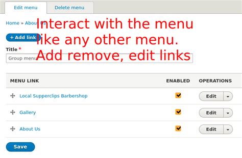 Group Content Menu Drupal Org