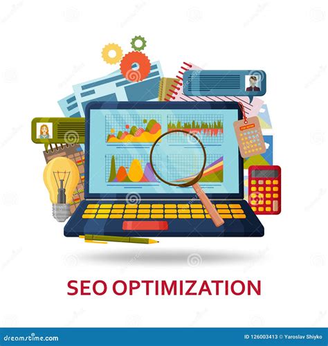 Seo Content Optimization Background Laptop With Infographic Elements And Abstract Contents