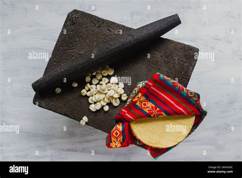 Traditional Metate Used To Make Maize Flour For Tortillas Pre Hispanic
