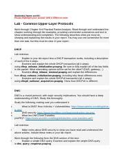 Lab DHCP DNS Docx Student S Name And ID Please Highlight Your Answer With A Different