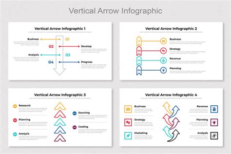 Vertical Arrow Infographic Template Mighty Slide