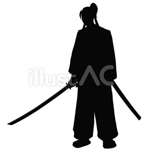 侍シルエットイラスト No 23067466｜無料イラスト・フリー素材なら「イラストac」