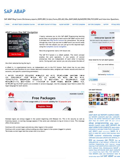 01 Abap Lesson One Sap Navigation Sap Abap Pdf