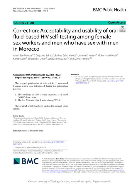 Pdf Correction Acceptability And Usability Of Oral Fluid Based Hiv