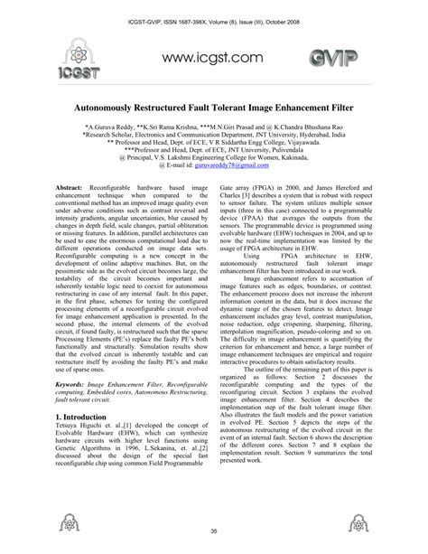 Pdf Autonomously Restructured Fault Tolerant Image Enhancement Filter