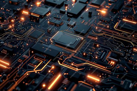 Futuristic Circuit Board Concept Background Black Premium Ai Generated Image