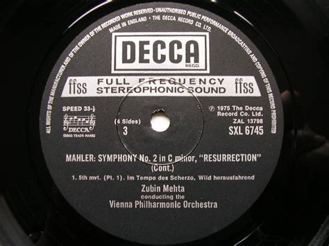 Mahler Symphony No 2 Resurrection Soloists Vpo Zubin Mehta Sxl