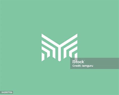 꺾은선형 알파벳 M Logotype 추상적임 쓸기 W 로고 아이콘크기 디자인식 알파벳 M에 대한 스톡 벡터 아트 및 기타 이미지