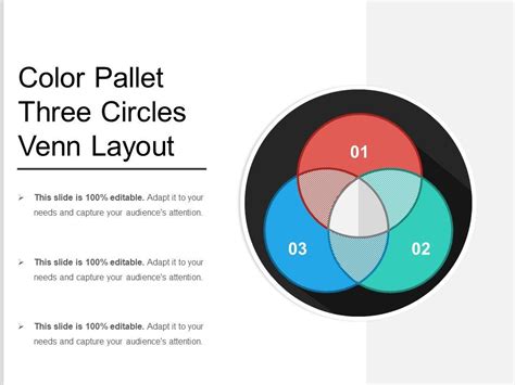 Color Pallet Three Circles Venn Layout Ppt Powerpoint Presentation Icon Bac
