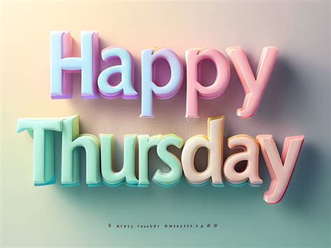Happy Thursday Colorful 3d Text Stock Illustration Illustration Of