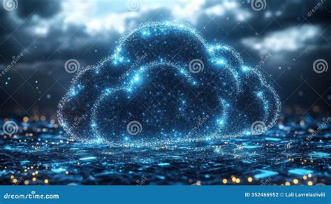 Cloud Computing Concept Showcasing File Upload And Storage Symbols Representing Business