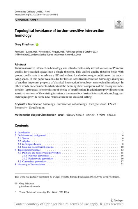 topological invariance of torsion sensitive intersection homology